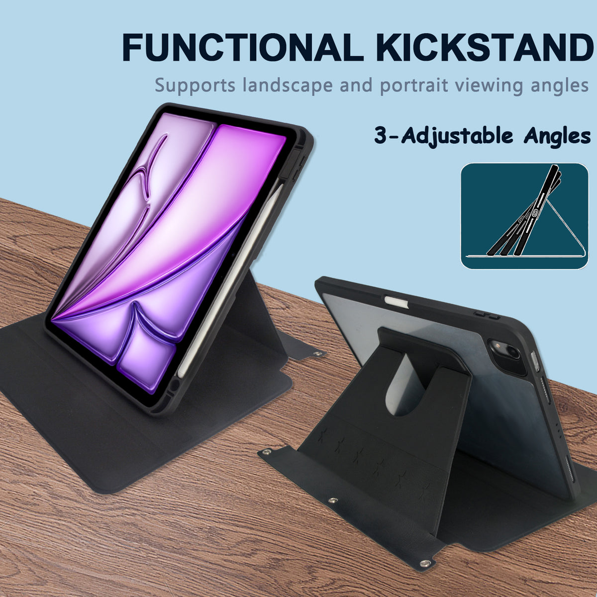 Tablet Portfolio Case with Whiteboard Clipboard, 3-Ring Binder Padfoli ...