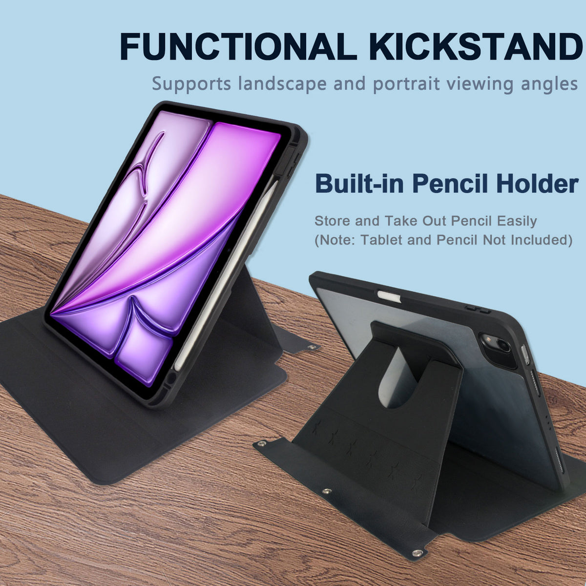 iPad Organizer Portfolio Case with Clipboard, 3-Ring Binder Padfolio F ...