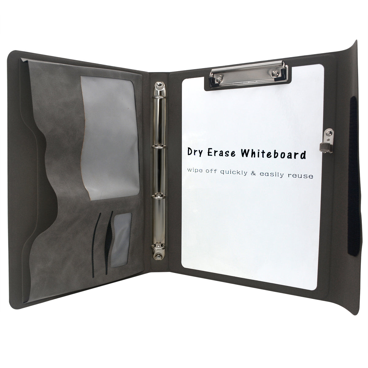 Padfolio Ring Binder with Whiteboard Clipboard and Expanded Document B ...