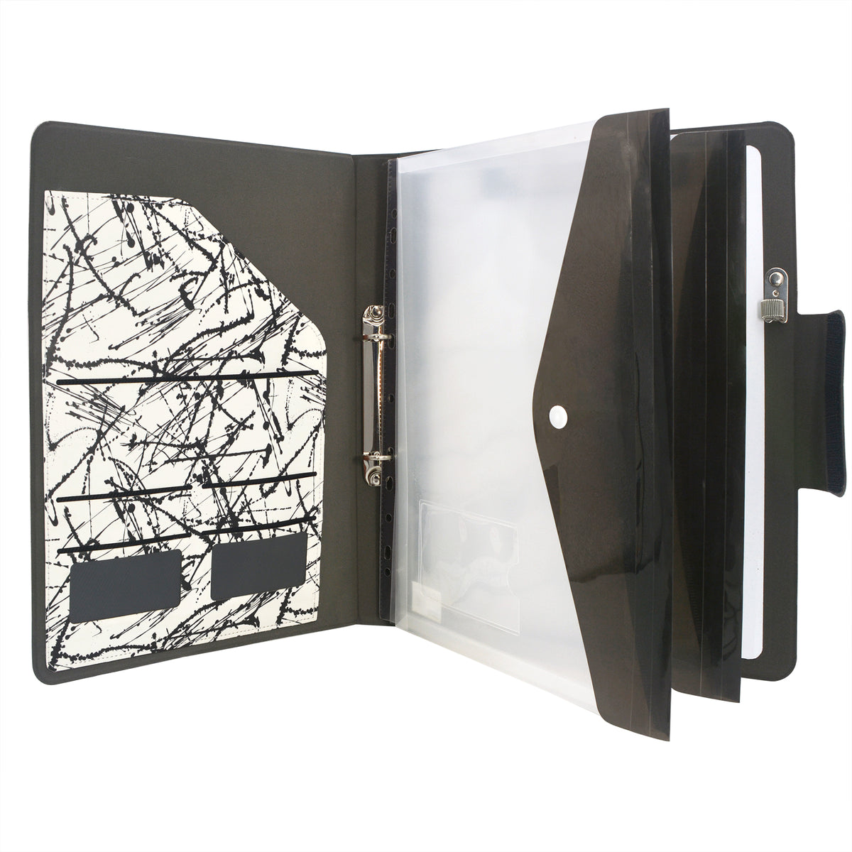 2-Ring Binder Whiteboard Padfolio with Expanded Document Bag, Padfolio ...