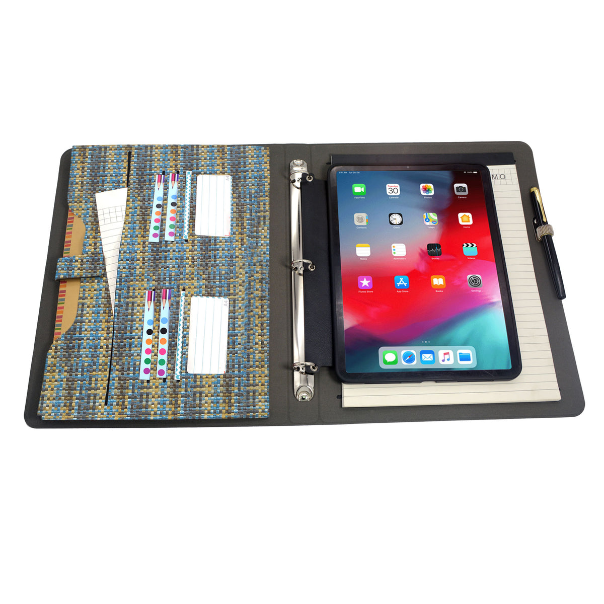 Tablet Organizer Padfolio Case with 3-Ring Binder, Binder Portfolio wi ...