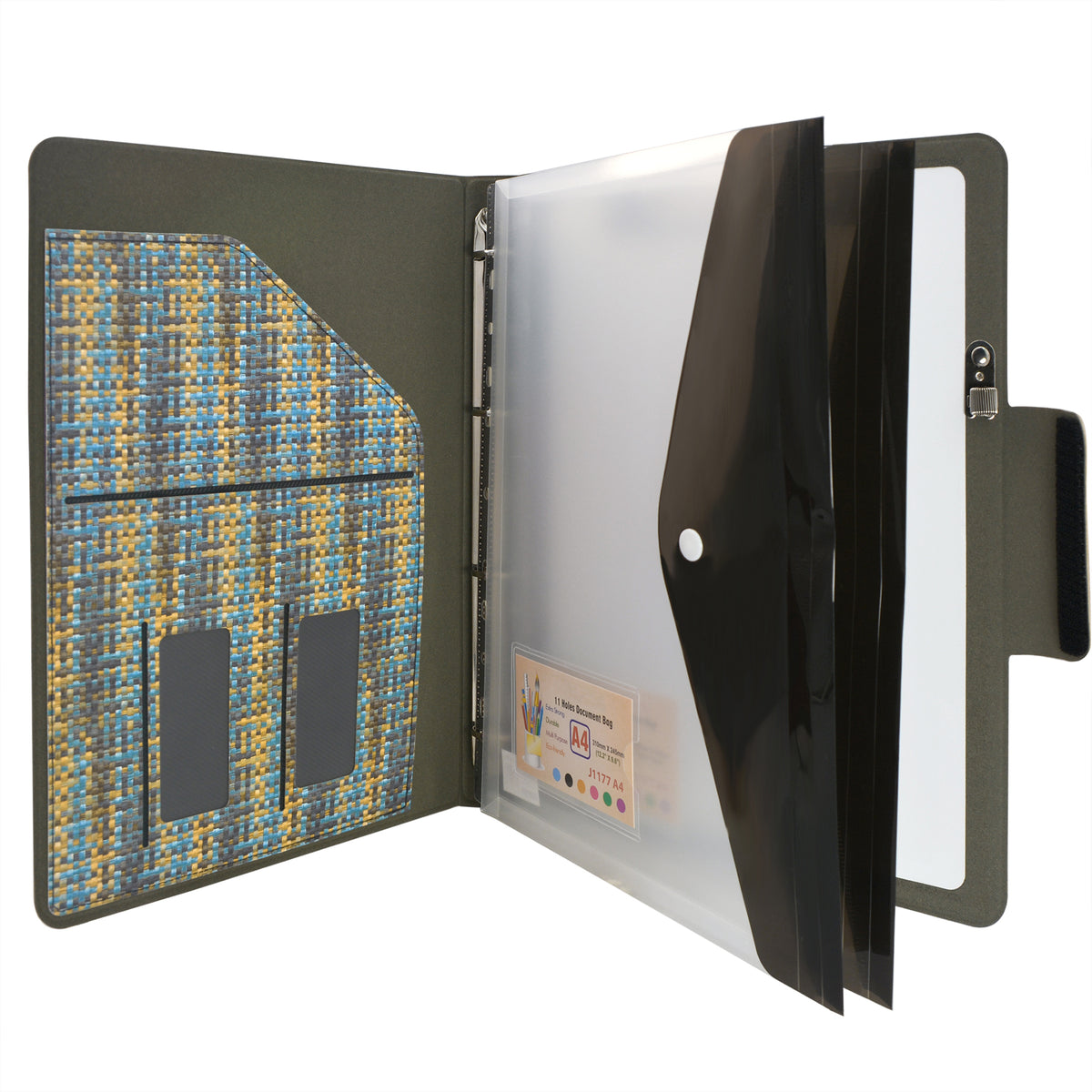 Pixel Style Portfolio Whiteboard Padfolio with Expanded Document Bag ...