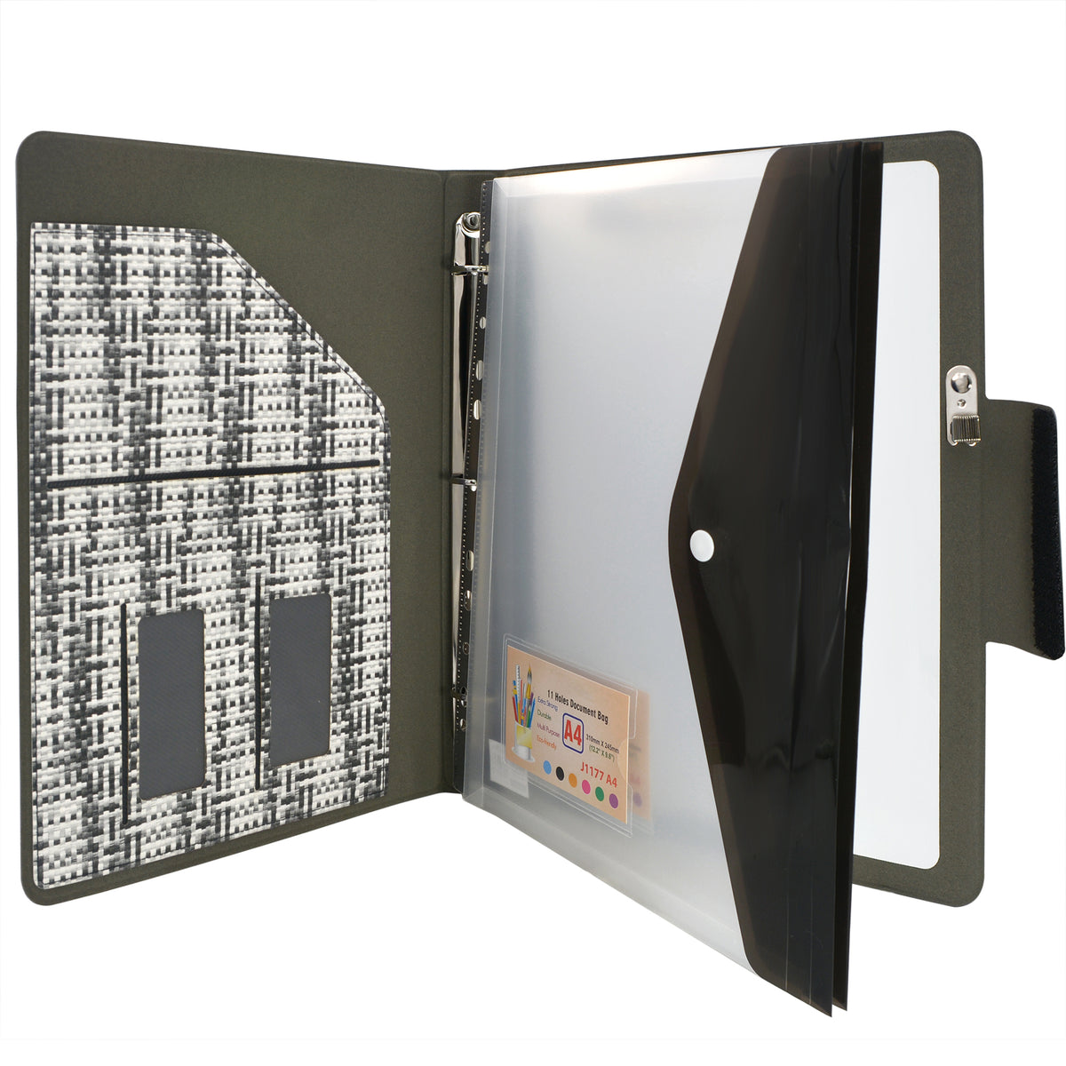 Pixel Style Portfolio Whiteboard Padfolio with Expanded Document Bag ...