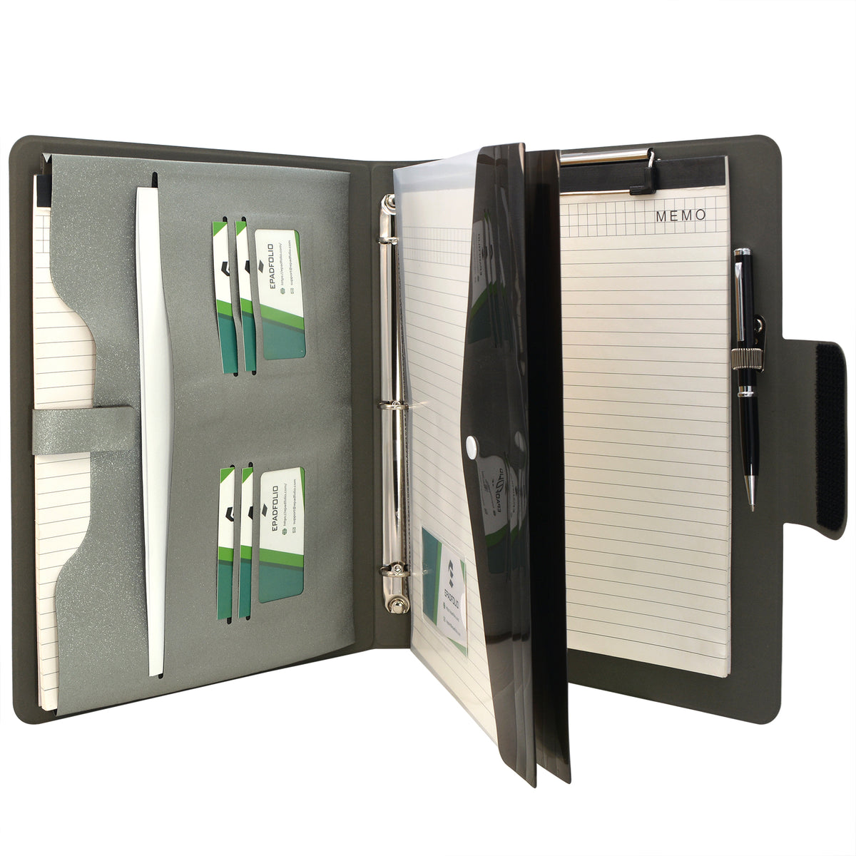 3-Ring Binder Padfolio with Expanded Document Bag, Padfolio Ring Binde ...